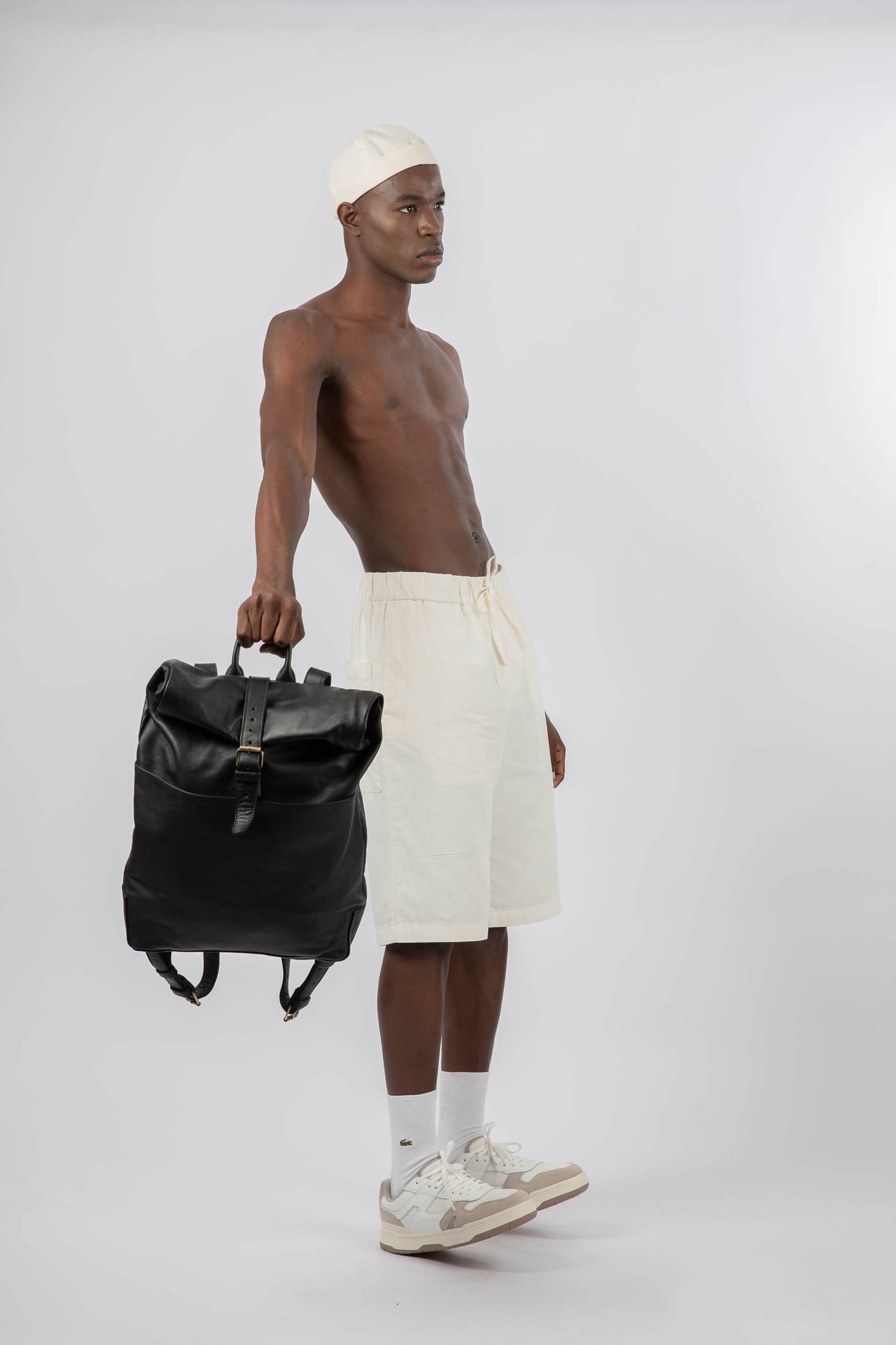 Soft Leather Rolltop Backpack 16" Black - Linden Is Enough