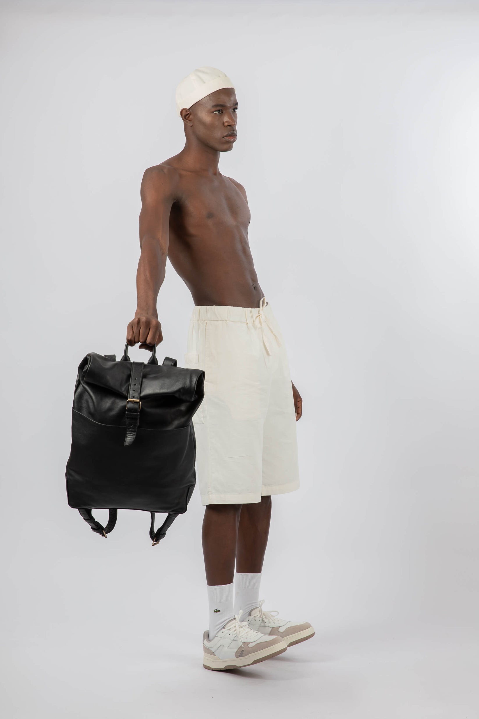 Soft Leather Rolltop Backpack 16" Black - Linden Is Enough